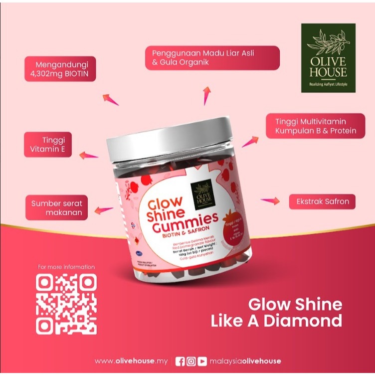 Olive House Glow Shine Gummies ada Biotin, Saffron seimbangan hormon ...