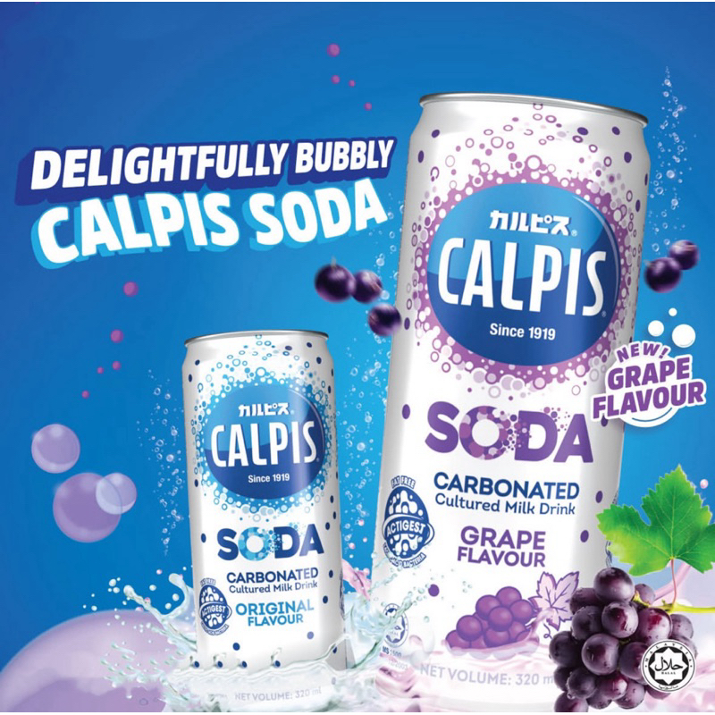 Calpis Soda Original/Grape Can(320ml) | Shopee Malaysia