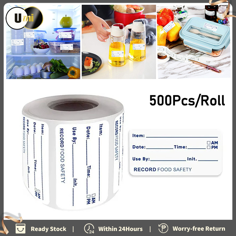 500Pcs/Roll Refrigerator Food Storage Date Content Label Dissolvable ...