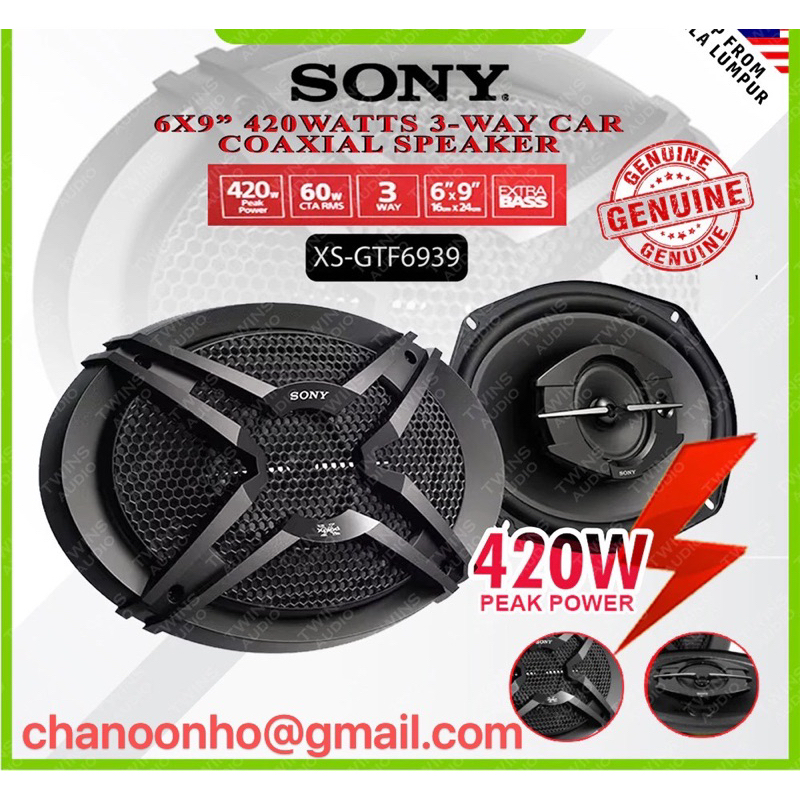 SONY XS-GTF6939 6x9” 420WATTS 3-WAY Car Coaxial Speaker System Extra Bass | Shopee Malaysia