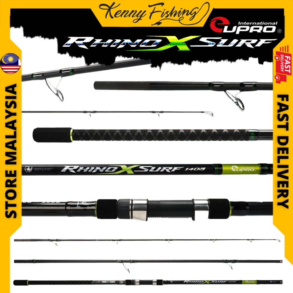EUPRO RHINO X 14 FT & 15 FT SURF SPINNING LONG CAST ROD 15kaki 14kaki ...