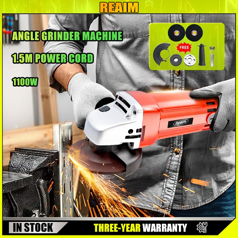 REAIM Angle Grinder Machine Grender Grander Free 7Pcs 1000W Powerful ...