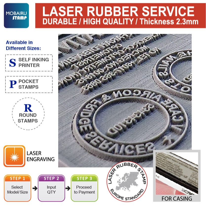 [Rubber Only]Laser Rubber Engraving Service, Assorted Sizes Selection ...