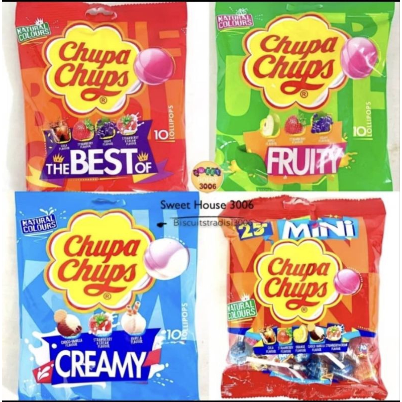 Chupa Chups Lollipop 11g x 10pcs Classic Fruit Creamy Candy Childhood ...