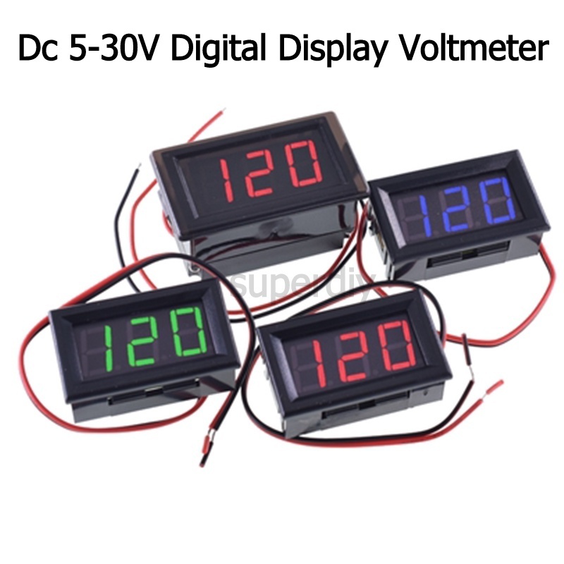 Dc 5-30V 12V 24V Car Volt Meter Digital Display Voltmeter Motorcycle ...