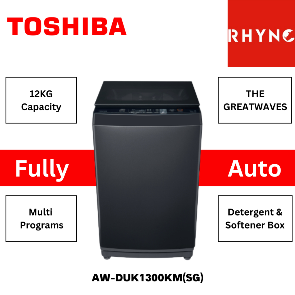 Toshiba 12KG Fully Auto Top Load Washing Machine AW-DUK1300KM(SG) / 5 ...