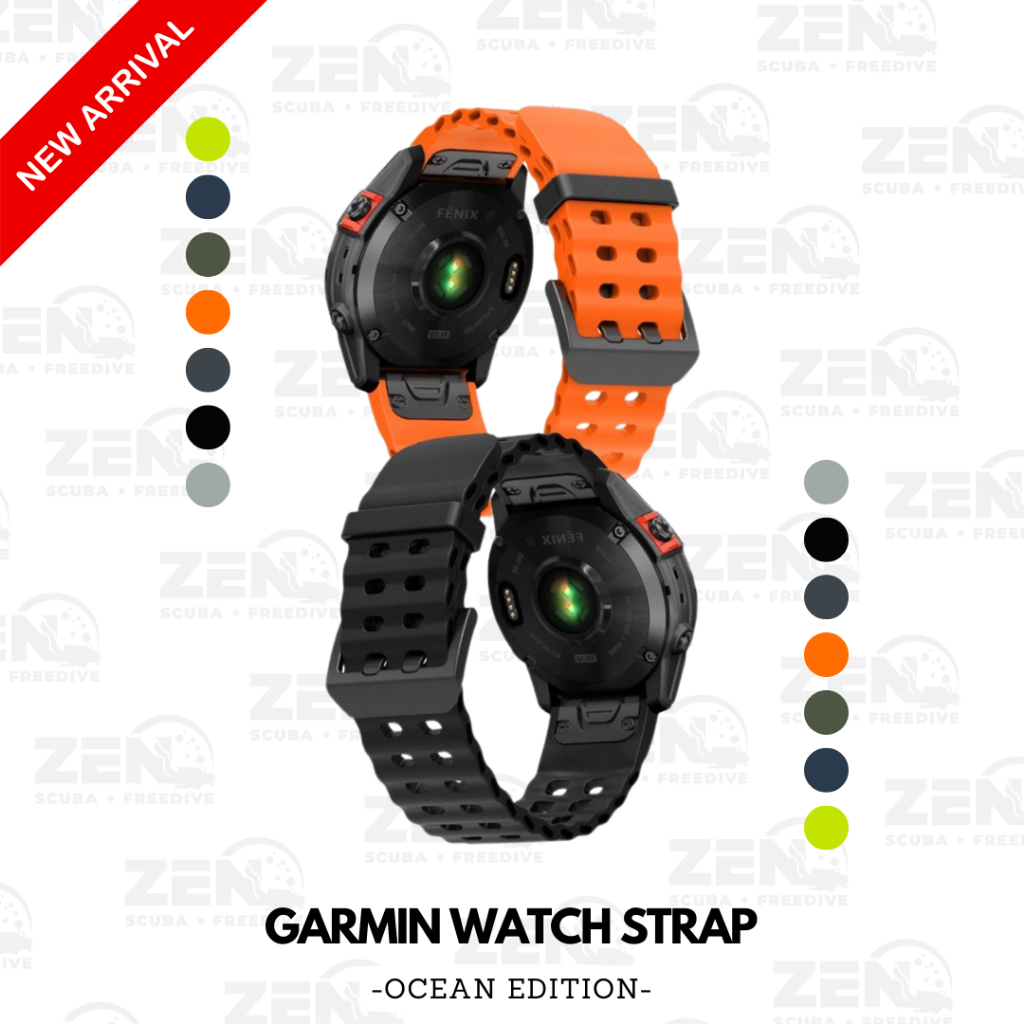 ZEN SCUBA Garmin Dive Computer Strap Soft Silicone OCEAN EDITION Wrist ...