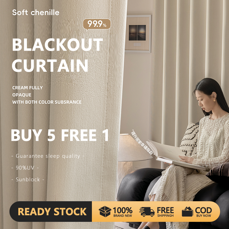 【Buy 5 Free 1】99% Blackout Curtain Langsir Sliding Door Langsir Tingkap ...