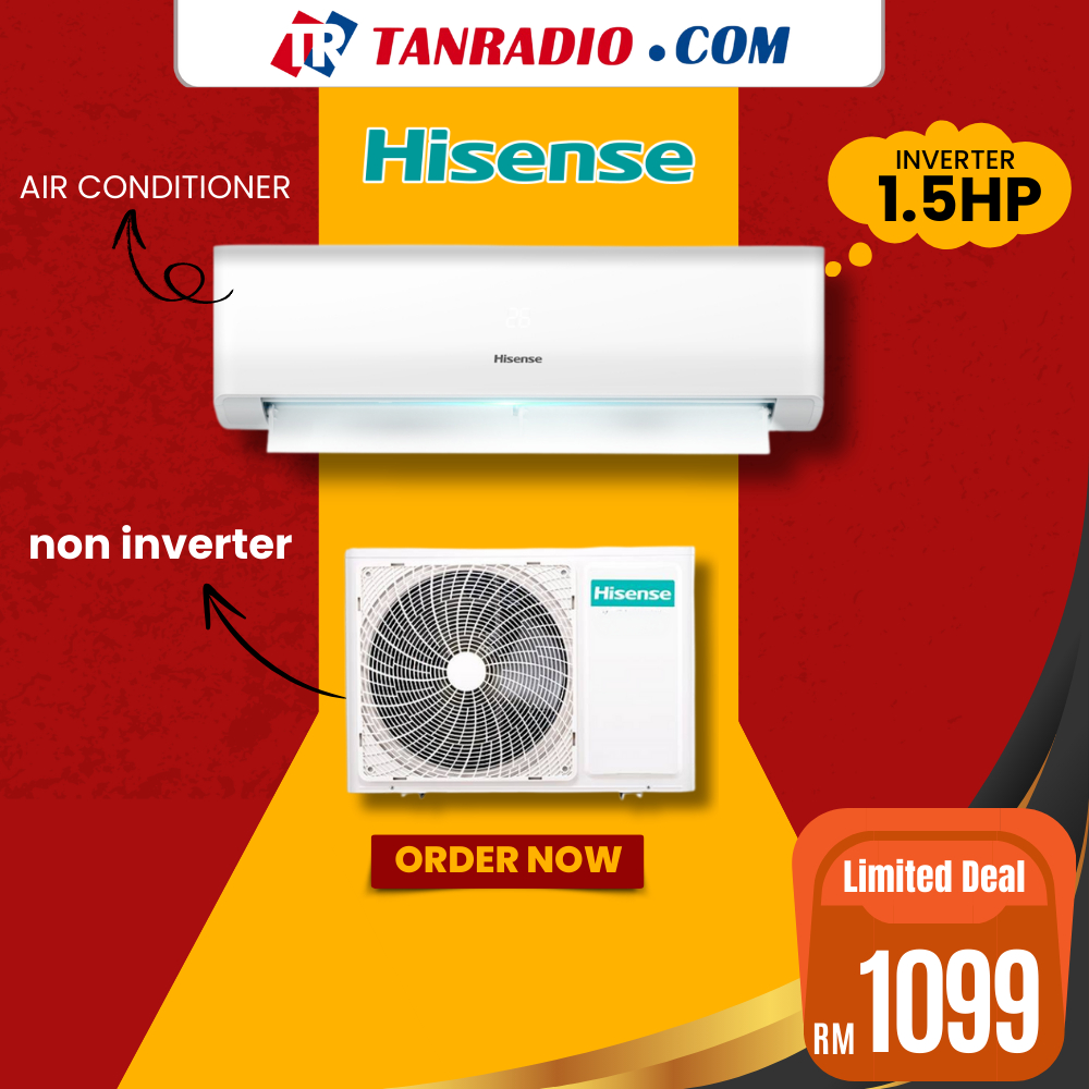 【PROMO EID ADHA】Hisense Air Cond 1.5HP Non Inverter AUTO CLEAN GOLDEN ...