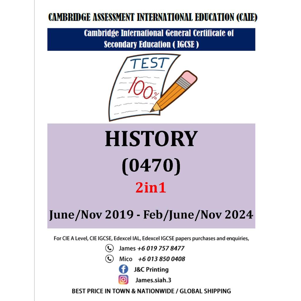 Cambridge Igcse Past Year Papers History 0470 PAPER 1,2,4 ( 2in1 ...