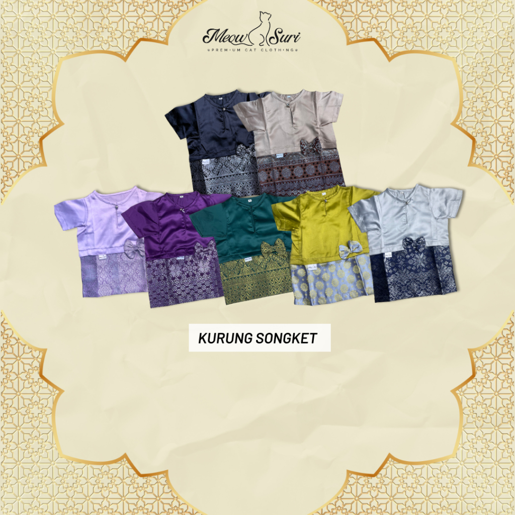 BAJU RAYA KUCING 2025 l KURUNG SONGKET | Shopee Malaysia