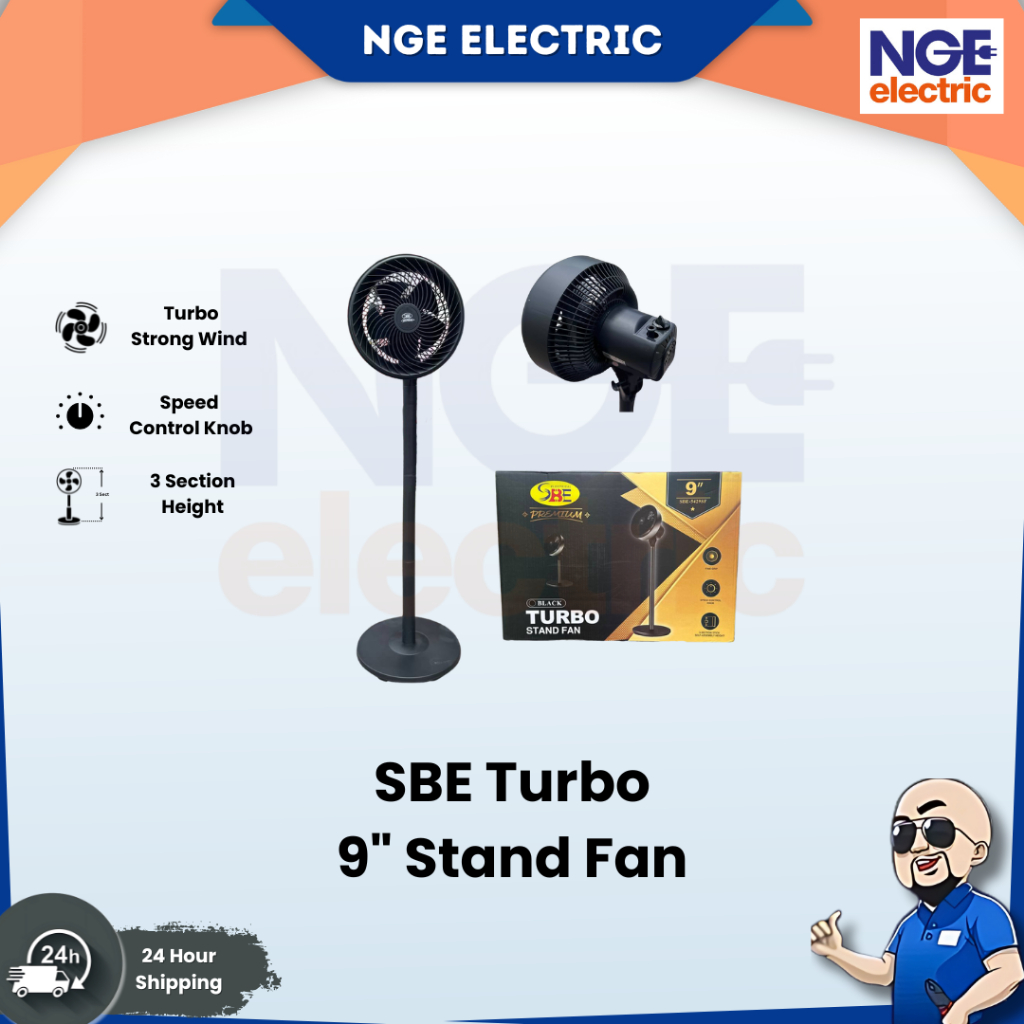 FAN| SBE Premium Turbo Stand Fan Air Circulation Fan Kipas Angin 3 ...