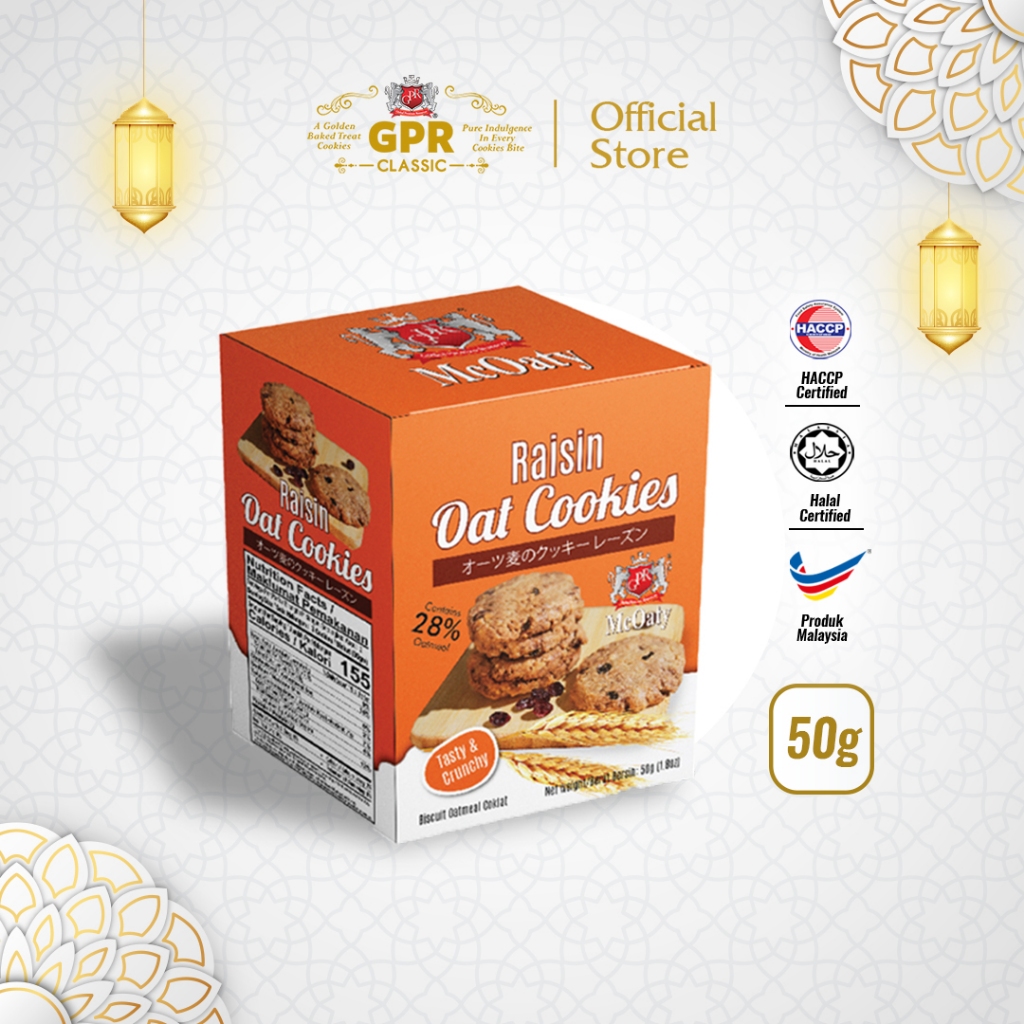 GPR McOaty Biskut Oat Kismis (50g) - Doorgift Majlis Kahwin | Shopee Malaysia