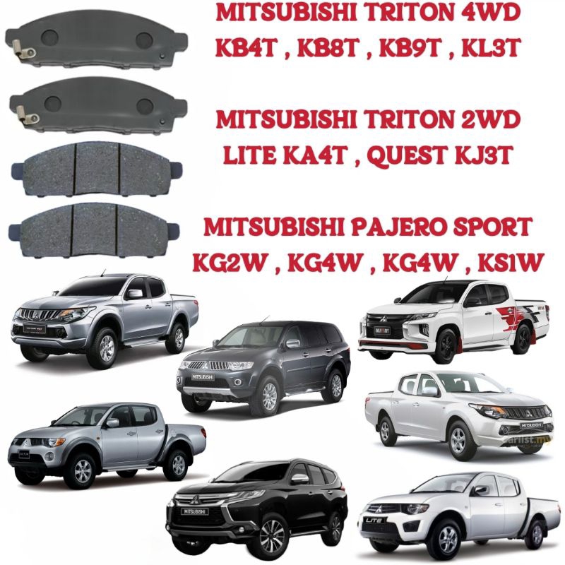 Front Ceramic brake pads MITSUBISHI TRITON KB4T KB8T KB9T KL3T 4WD LITE ...