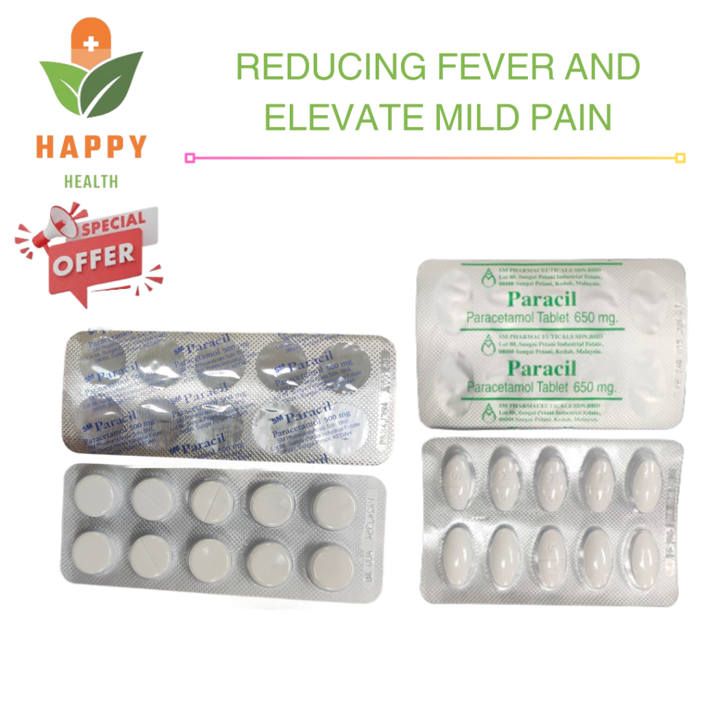 PARACIL PARACETAMOL 500MG | 650MG TABLETS 10'S | Shopee Malaysia