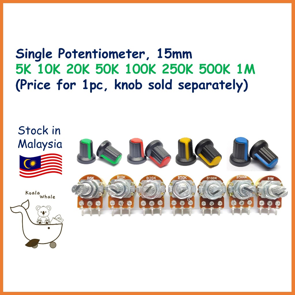 Potentiometer 1K 5K 10K 20K 50K 100K 250K 500K 1M B10K B100K B5k B20K ...