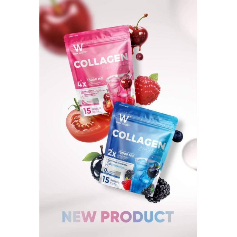 W COLLAGEN 🔥𝐏𝐈𝐍𝐊 𝐆𝐋𝐎𝐖 & 𝐁𝐋𝐔𝐄 𝐇𝐘𝐀 | Shopee Malaysia