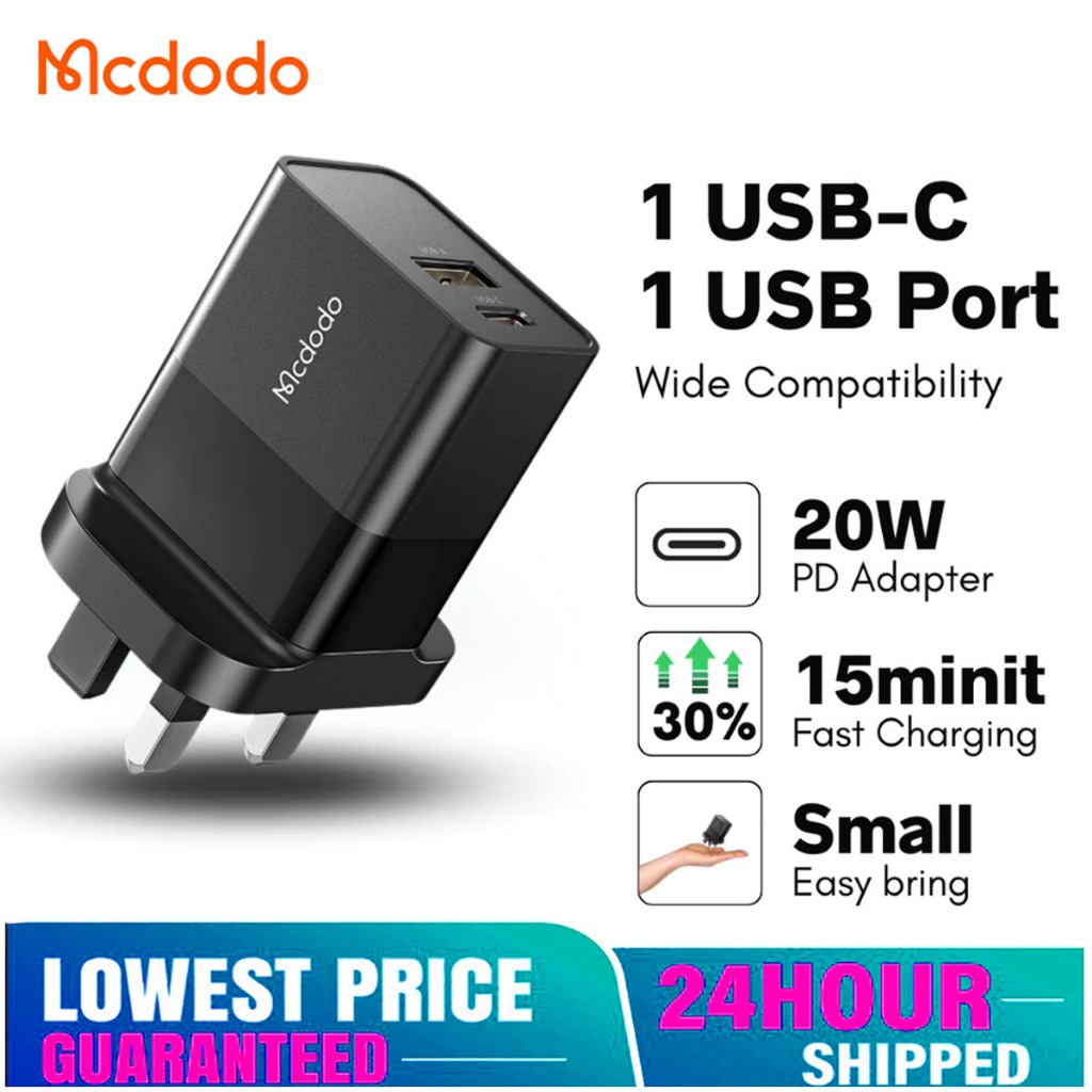 Mcdodo Charger Type C Fast Charging 20W PD Charger USB Kepala Charger ...