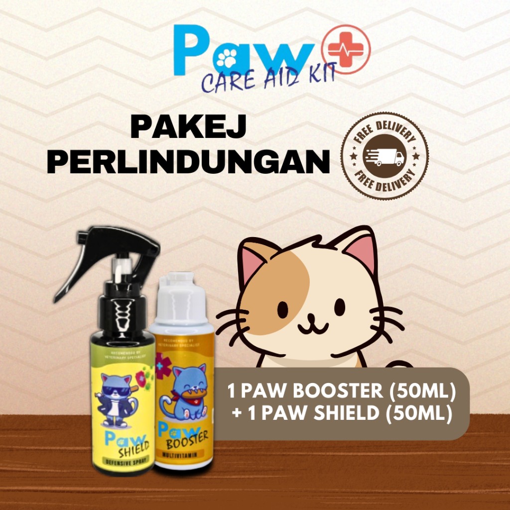 PAW CARE AID KIT - COMBO PAKEJ PEPRLINDUNGAN (1 UNIT PAW BOOSTER 50ML ...