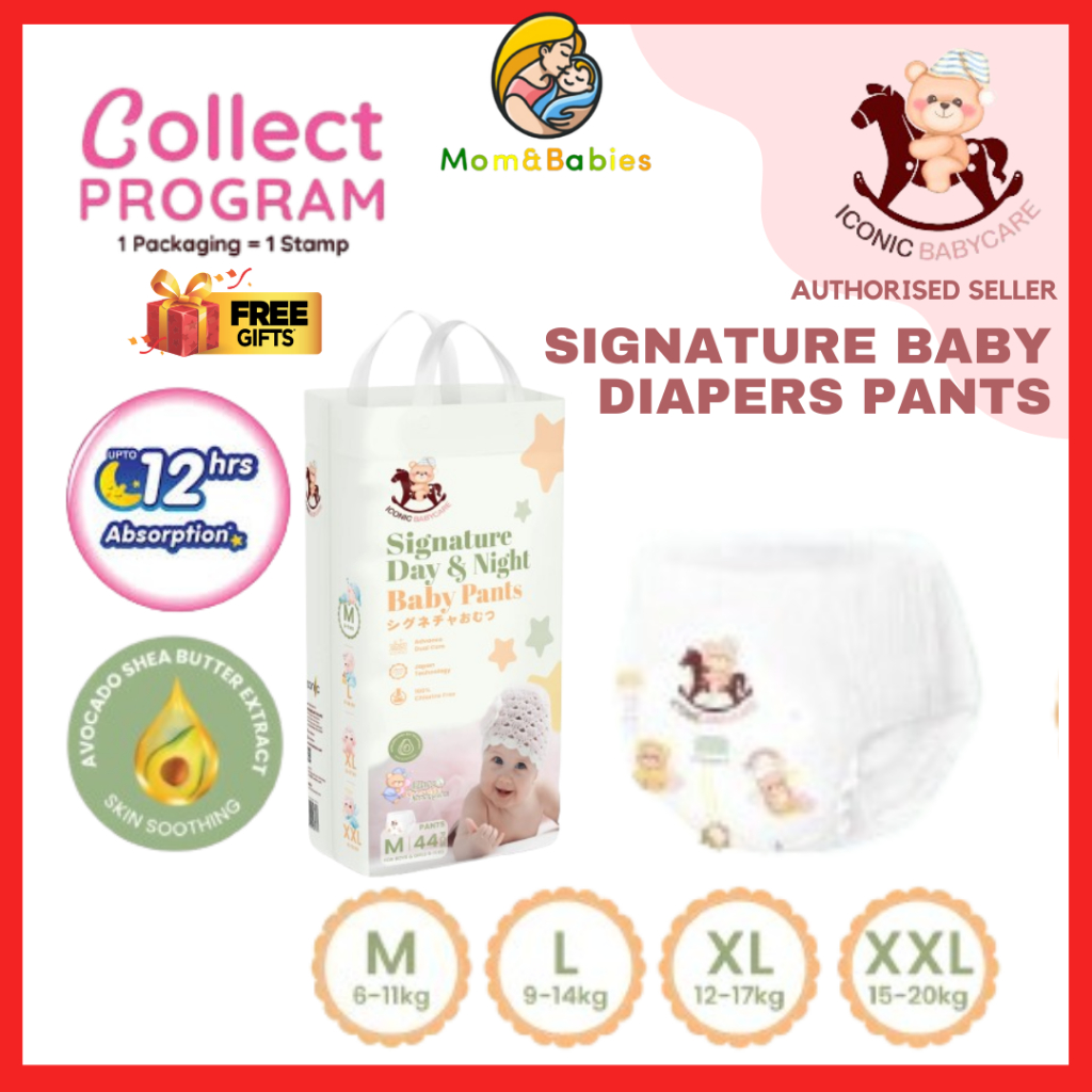 Iconic Babycare Signature Day & Night Baby Diaper Pants M44/L38/XL32 ...
