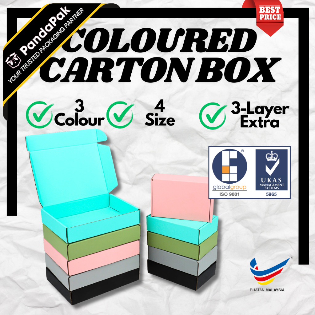 PANDAPAK Plain Color Gift Box Pizza Box Packaging Box 飞机盒 Colour Box ...