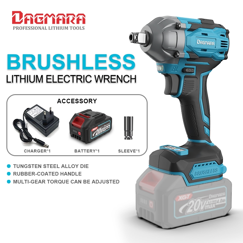DAGMARA QN20 Cordless Impact Wrench, 280N.m Max Torque, 4.0Ah Li-ion ...