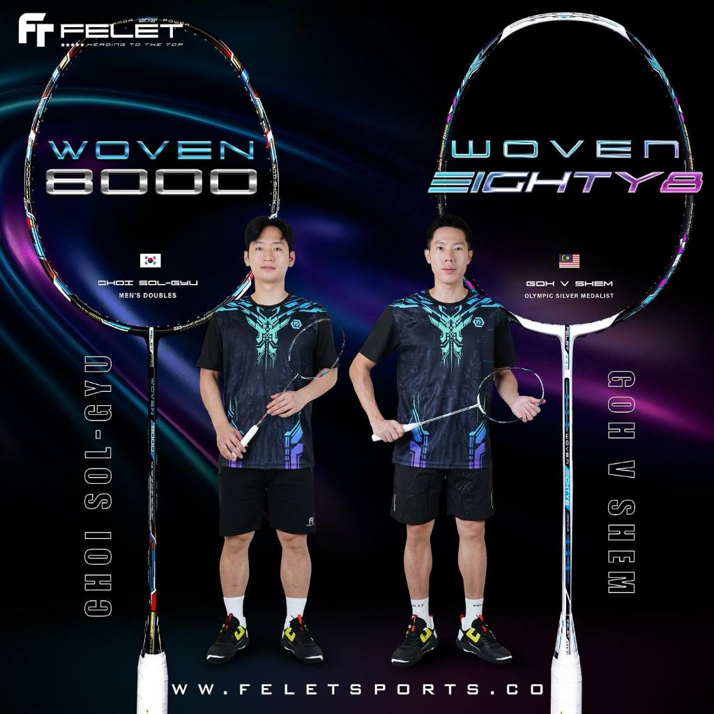 (NEW ARRIVAL) FELET WOVEN 8000 BADMINTON RACKET 3U / 4U (100%ORIGINAL) | Shopee Malaysia