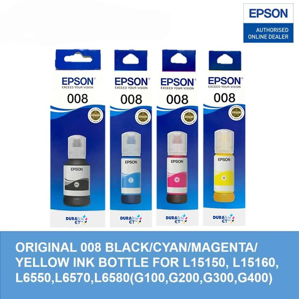 [Original] Epson 008 Ink Bottle Set for L15150 L15160 G100 G200 G300 ...