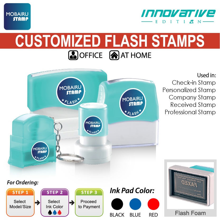 Customized Flash Stamp Pre-Ink Company, Address, Name Stamp [Assorted ...