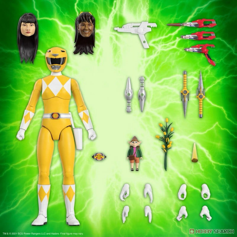 Super7 Mighty Morphin Power Rangers Yellow Ranger Ultimate 7inch Action ...