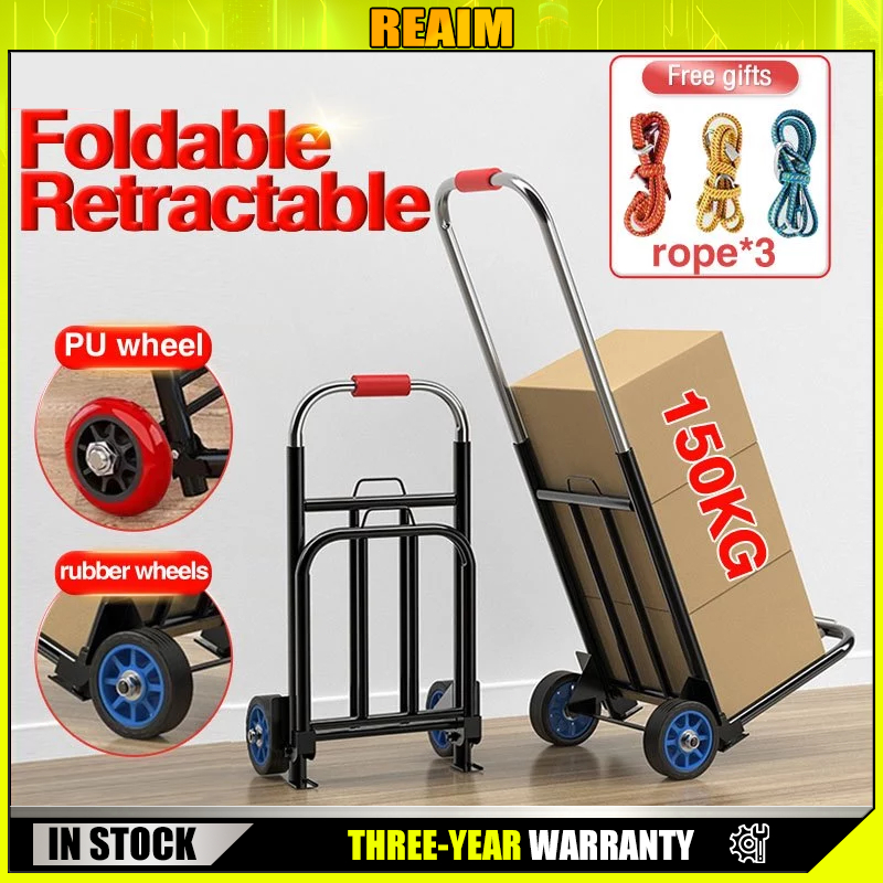 2/6 Wheels Trolley Extendable Hand Truck /Trolley Portable Foldable ...