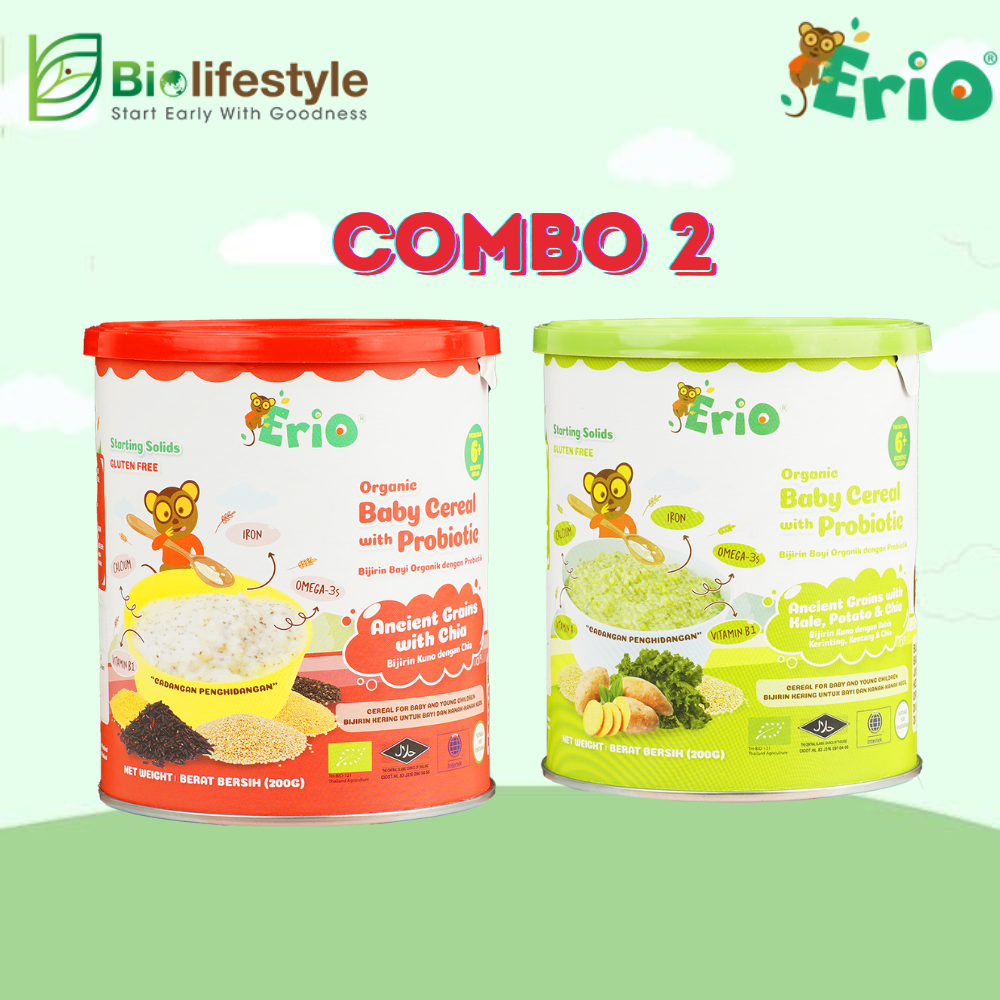 (Combo Pack Of 2) Erio Organic Baby Cereal With Probiotic - Ancient ...