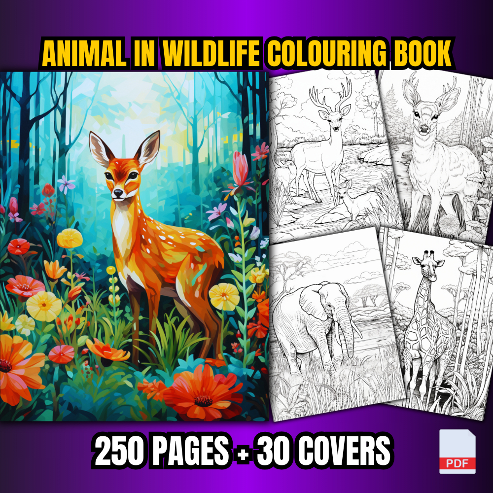 [PDF] 250 Pages Animal In Wildlife Colouring Book For Adults | Shopee ...
