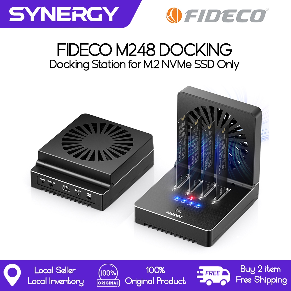 Fideco M248 4 Bay Docking Station for M.2 NVMe SSD, with Support ...