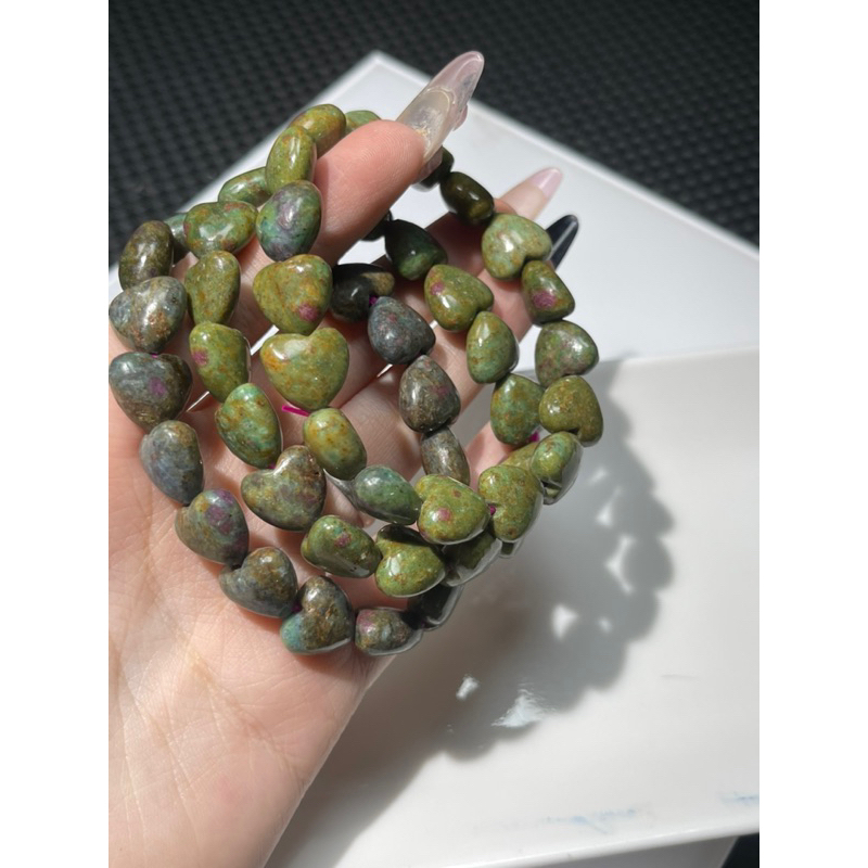 Ready Stock Ruby Sapphire Love Shape Bracelet 12mm 红蓝宝石爱心形状手串 | Shopee ...