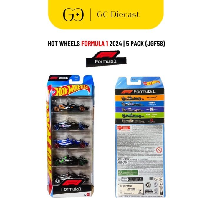 READY STOCK Hot Wheels Formula 1 2024 | 5 Pack (JGF58) | Shopee Malaysia