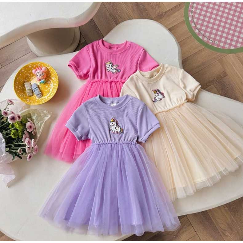 [CLF] Baby Kid Girl Unicorn Pink Dress Purple Skirt Baju Budak ...
