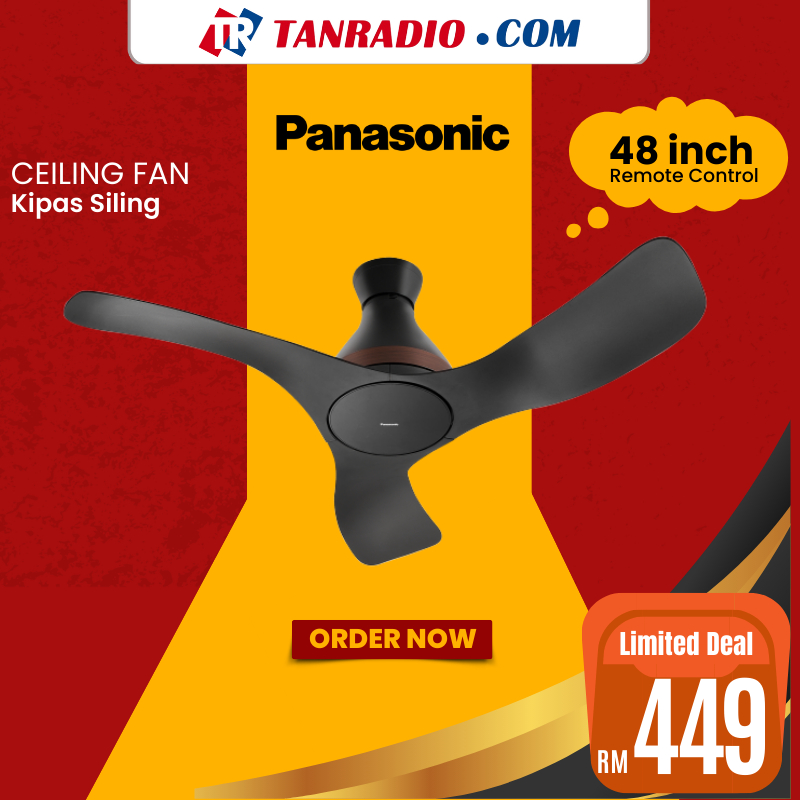 Panasonic F-M12ECVBKH 48” Ceiling Fan WiFi Control Remote Control Kipas ...