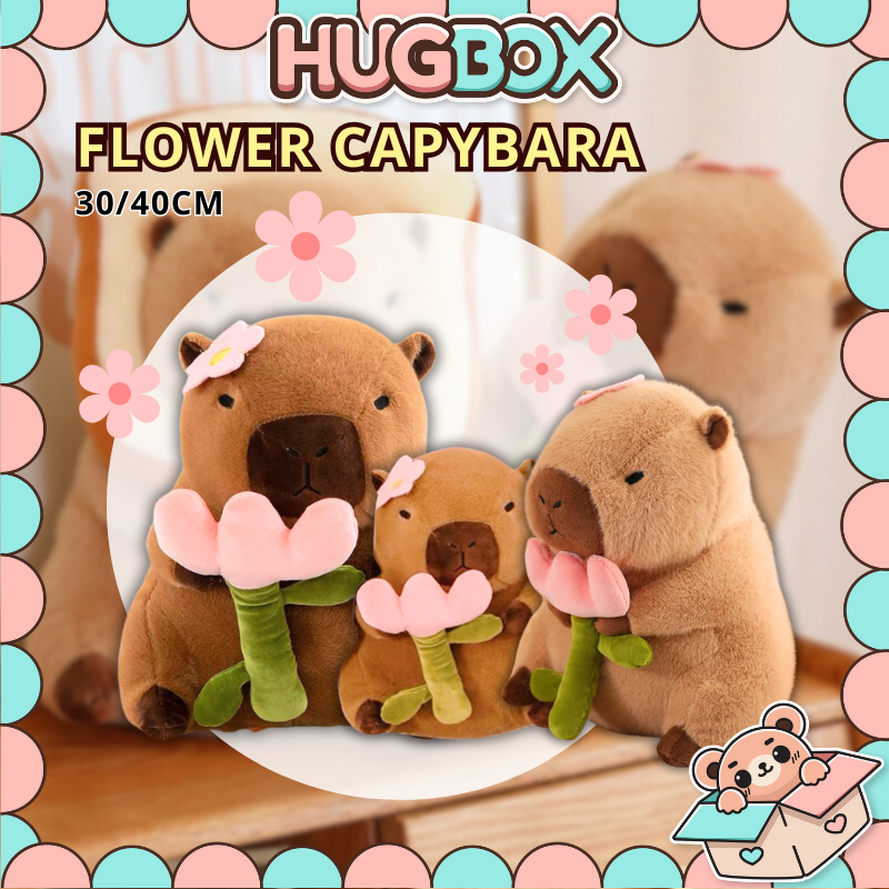🌈HugBox Capybara Plushie Patung Comel Capibara Capybara Plush Capybara ...