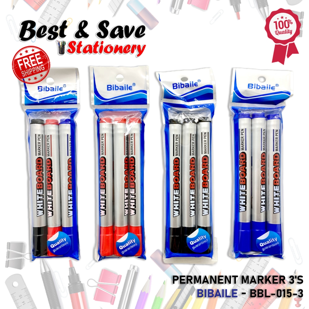 ( BEST & SAVE ) BIBAILE BLL-015 PERMANENT MARKER 3'S | Shopee Malaysia