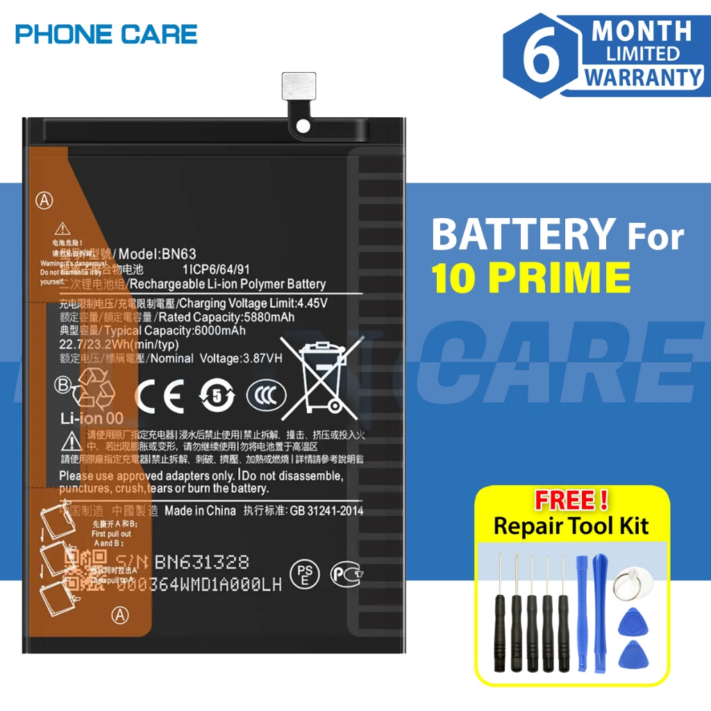 Battery BN63 Compatible For Redmi 10 PRIME (6000 mAh) | Shopee Malaysia