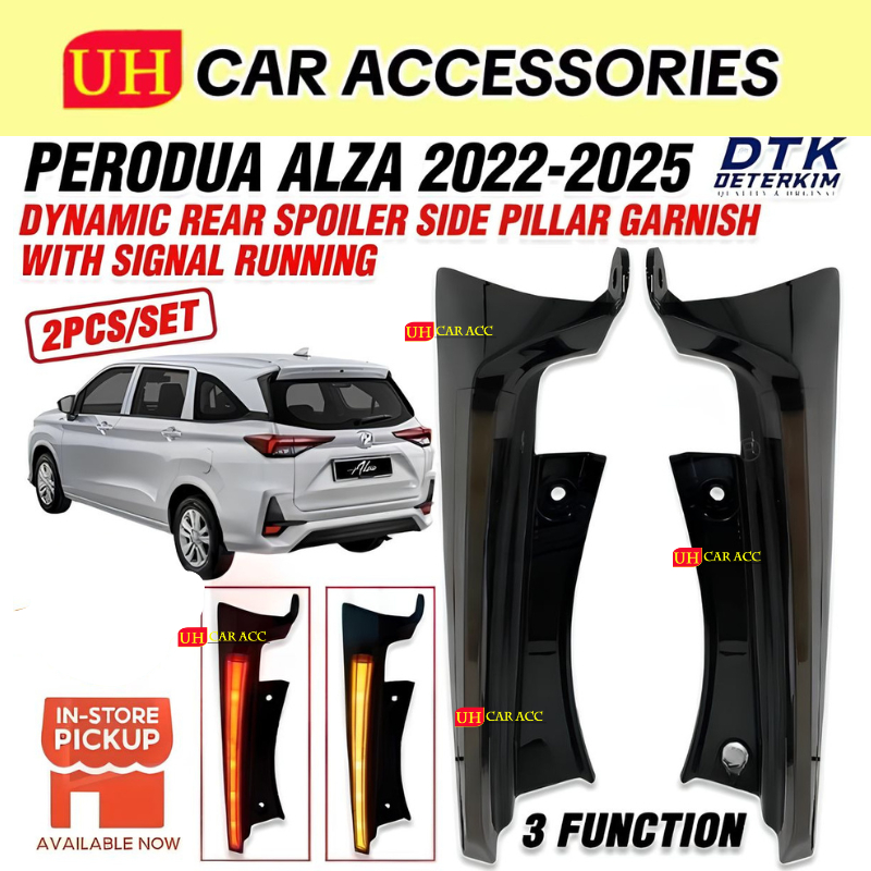 DTK PERODUA ALZA 2022 - 2025 DYNAMIC REAR SPOILER SIDE PILLAR GARNISH ...