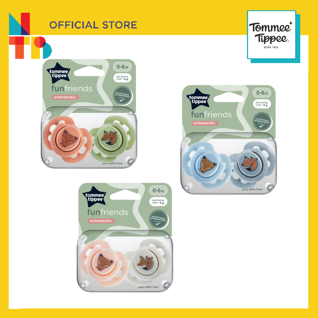 Tommee Tippee Fun Pacifier 0-6m - 2 pack (Assorted) | Shopee Malaysia