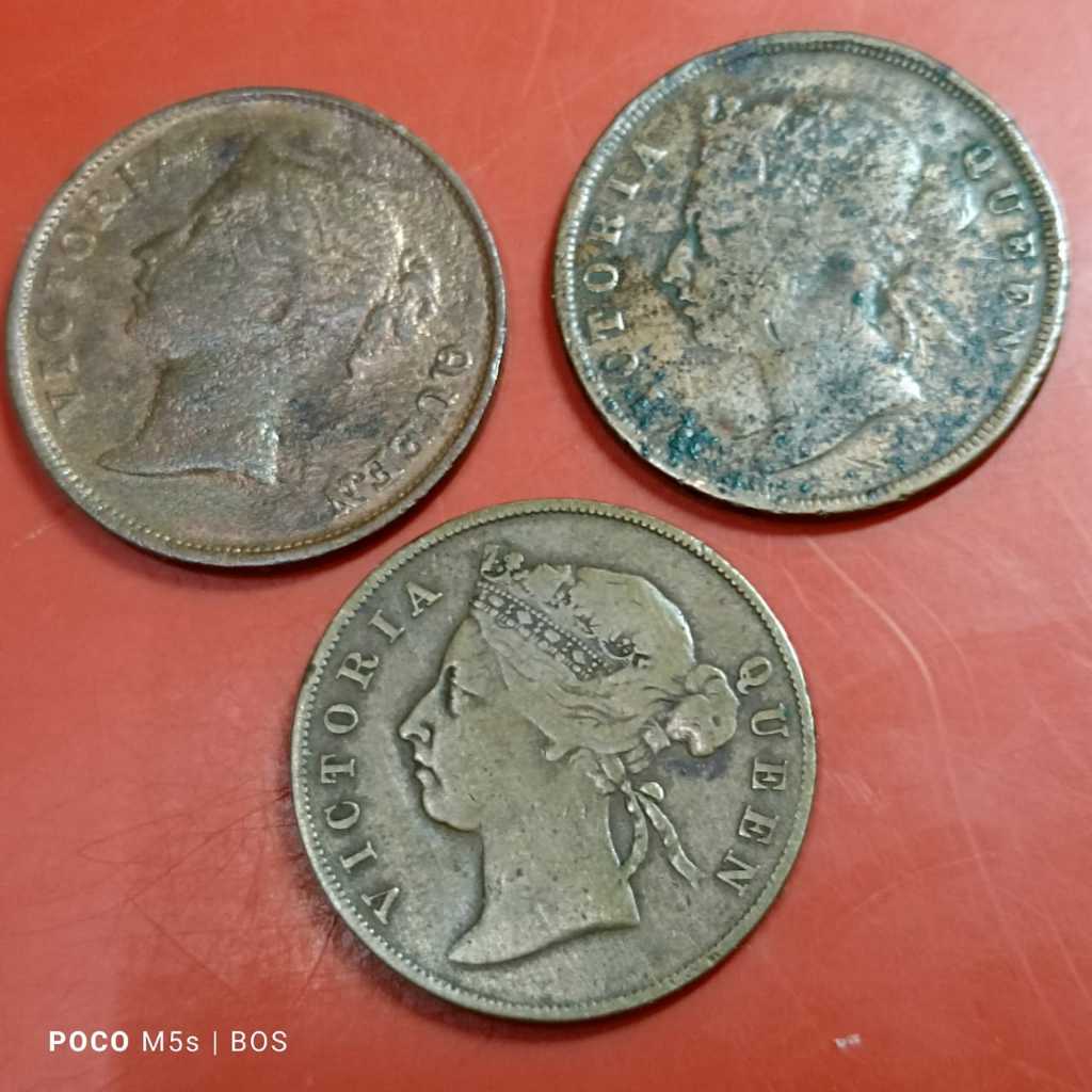 Queen Victoria Straits India Strait Settlement 1 Cent Coin SC0187 0188 ...