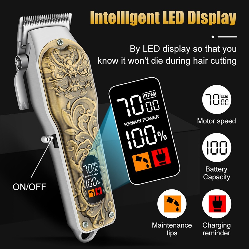 Cordless Electric Hair Clipper | LCD Display & Durable Trimmer | Alat ...