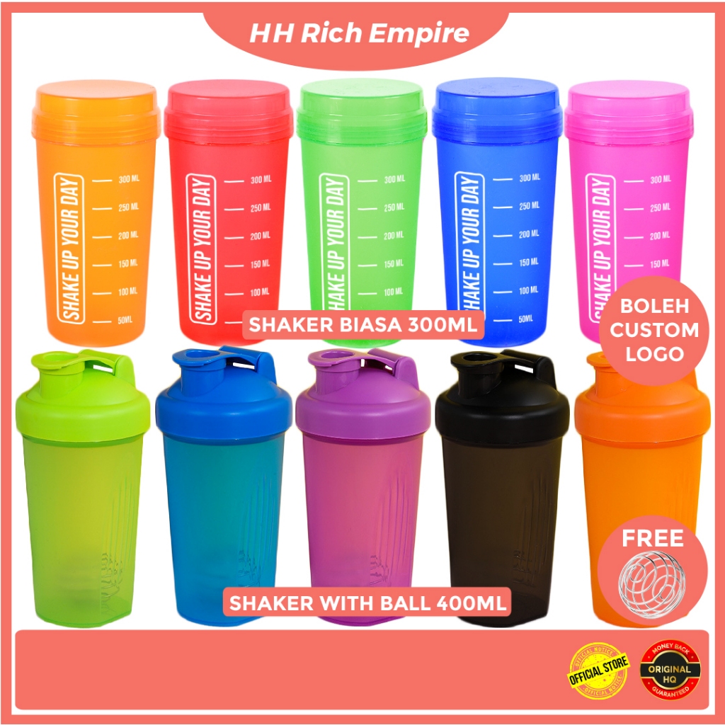 Shaker 300ML 400ML BPA FREE Food GRADE Bottle Water Drink Cup Botol Air ...