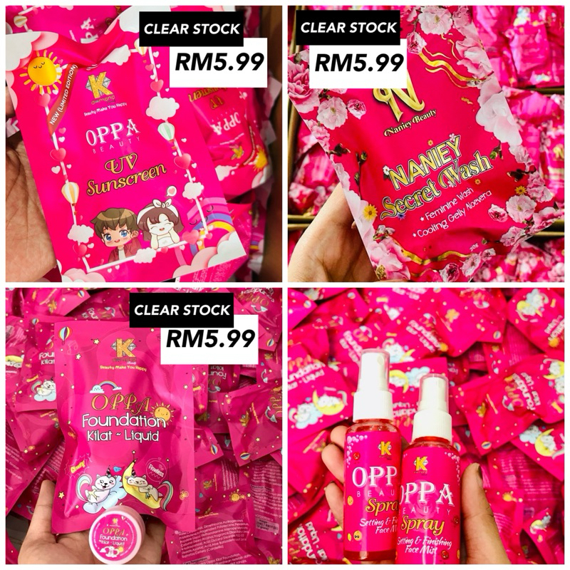 OPPA SUNSCREEN, NANI SECRET WASH, OPPA FD KILAT, SETTING SPRAY ...