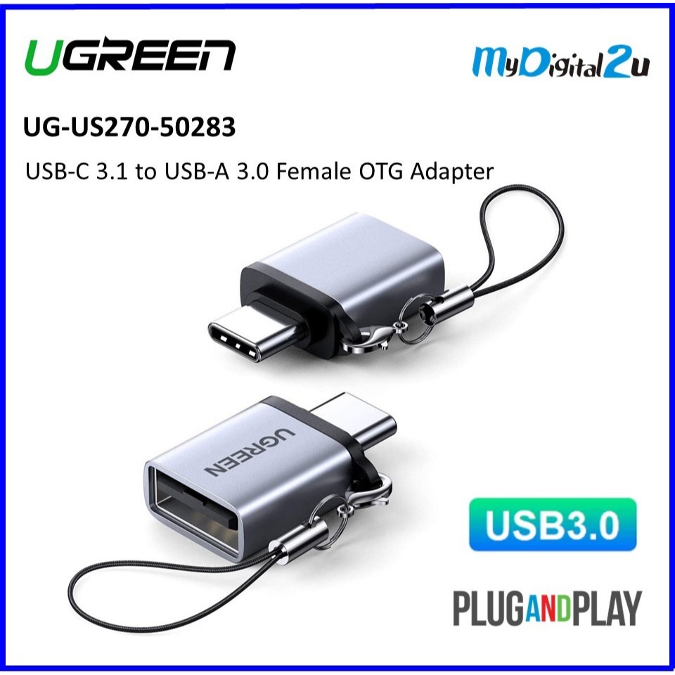 UGREEN *UG-US270-50283 USB-C 3.1 to USB-A 3.0 Female OTG Adapter ...