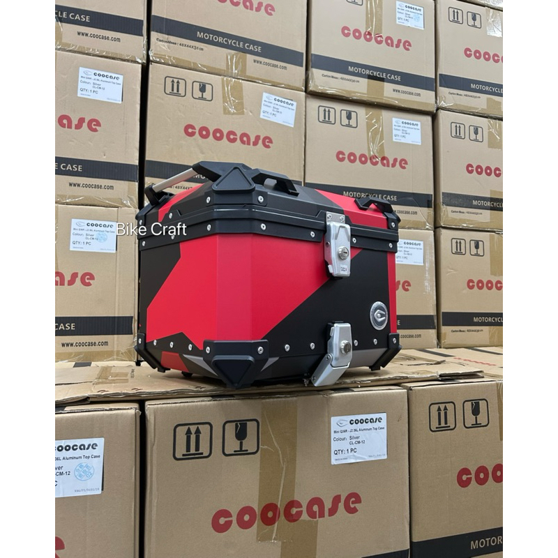 Coocase Aluminium Geometry Black Red Top Box | Shopee Malaysia