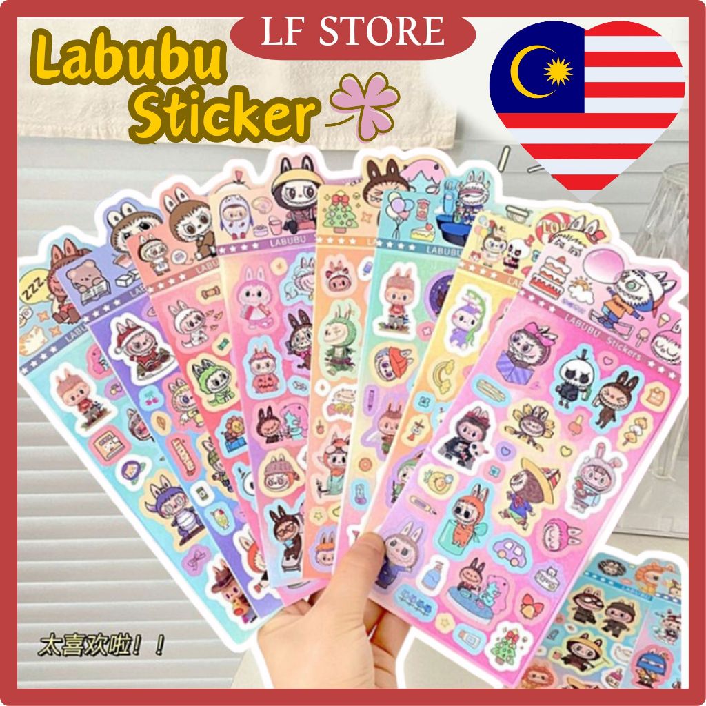 Labubu Guka Creative kawaii Cartoon Sticker Pelekat Budak Cut Free ...